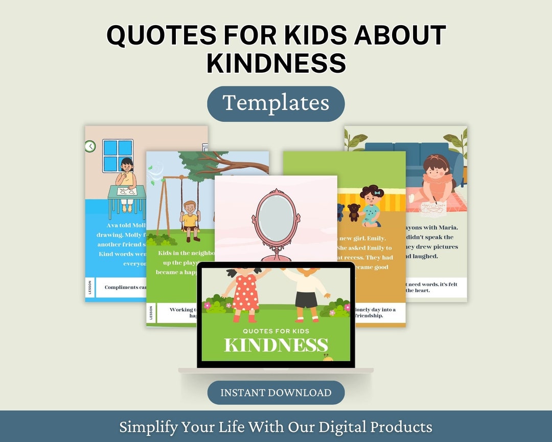 Spread Kindness Quotes Template for Kids, Toddler Learning Activities ...
