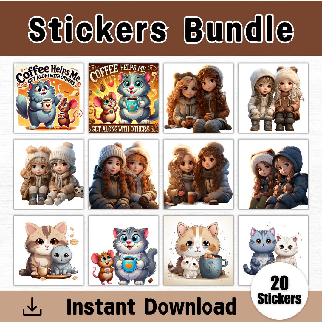 Cute Cat Sticker, Anime Girl Sticker Bundle, Waterproof Sticker Pack ...