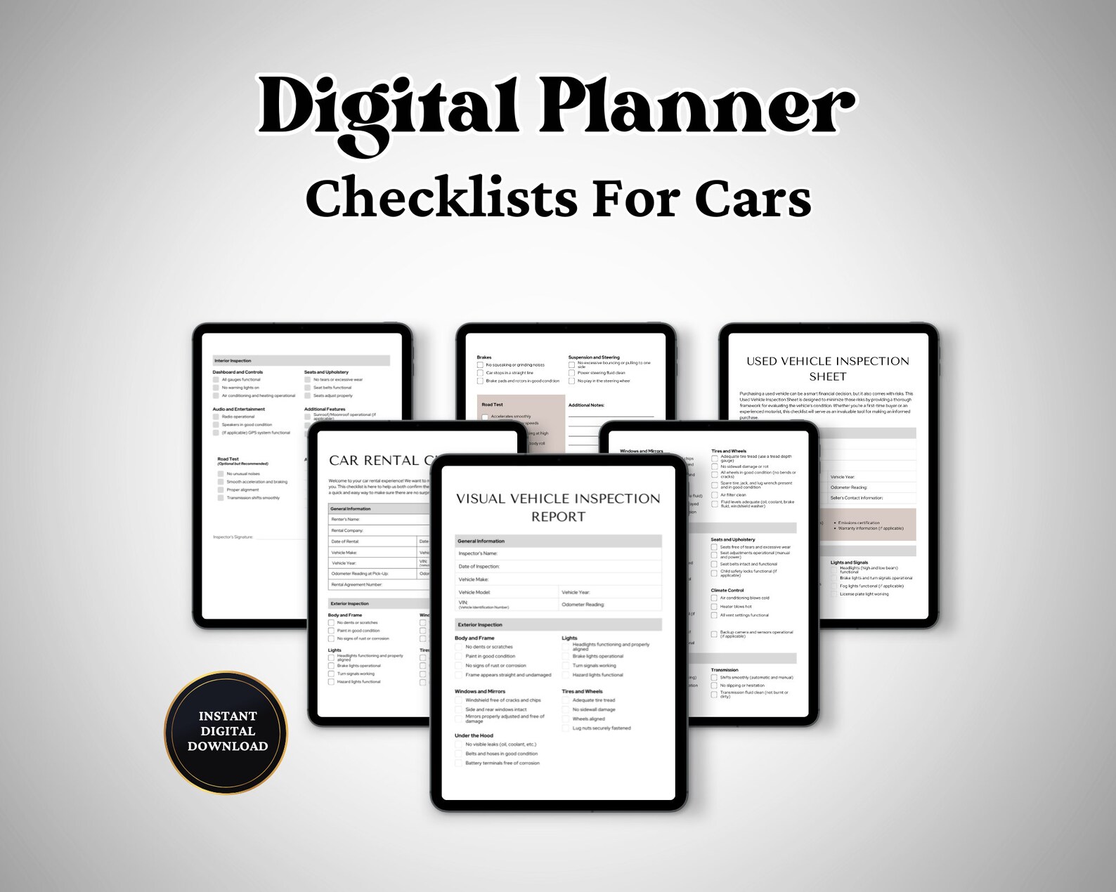 Vehicle Inspection Sheet, Editable Inspection Report, Auto Inspection ...