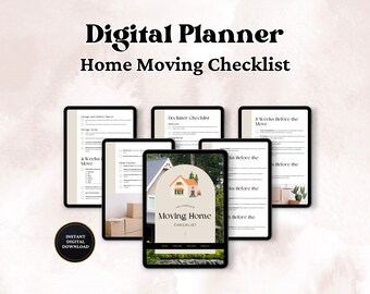 Moving Home Checklist, Digital Schedule Template, Editable Canva ...