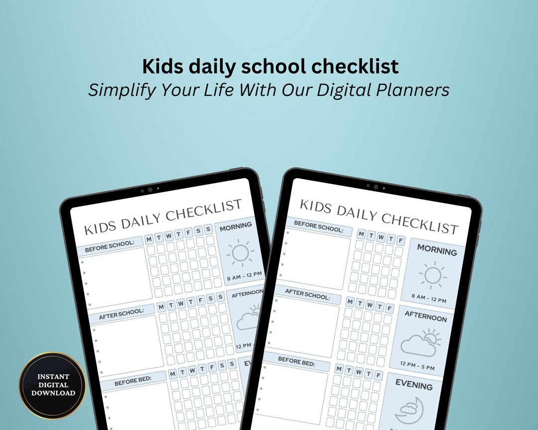 Kids Daily Routine Checklist, Kids Daily Schedule Template, Editable ...