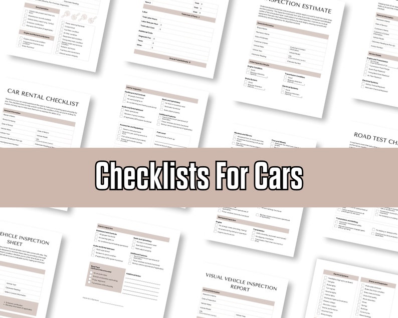 Editable Auto Inspection Checklist: Digital Template for Buyers ...