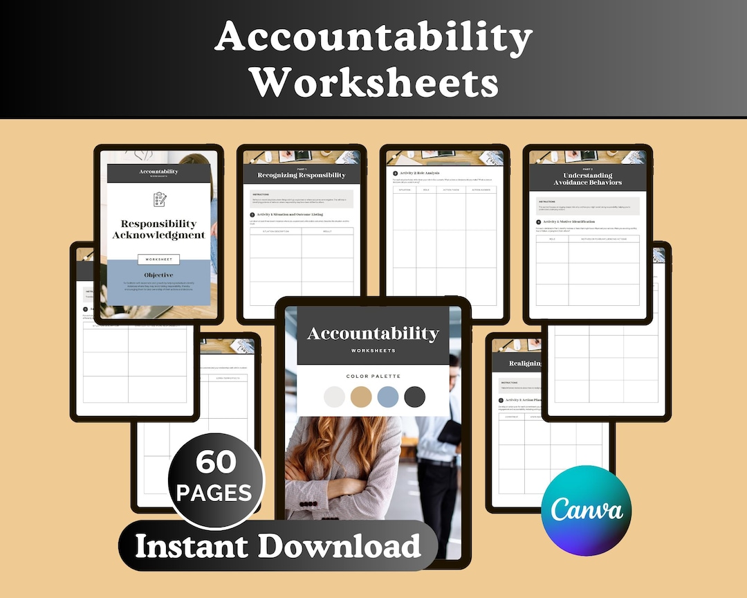 Accountability Sheet, Goal Planner Printable, Accountability Worksheets ...