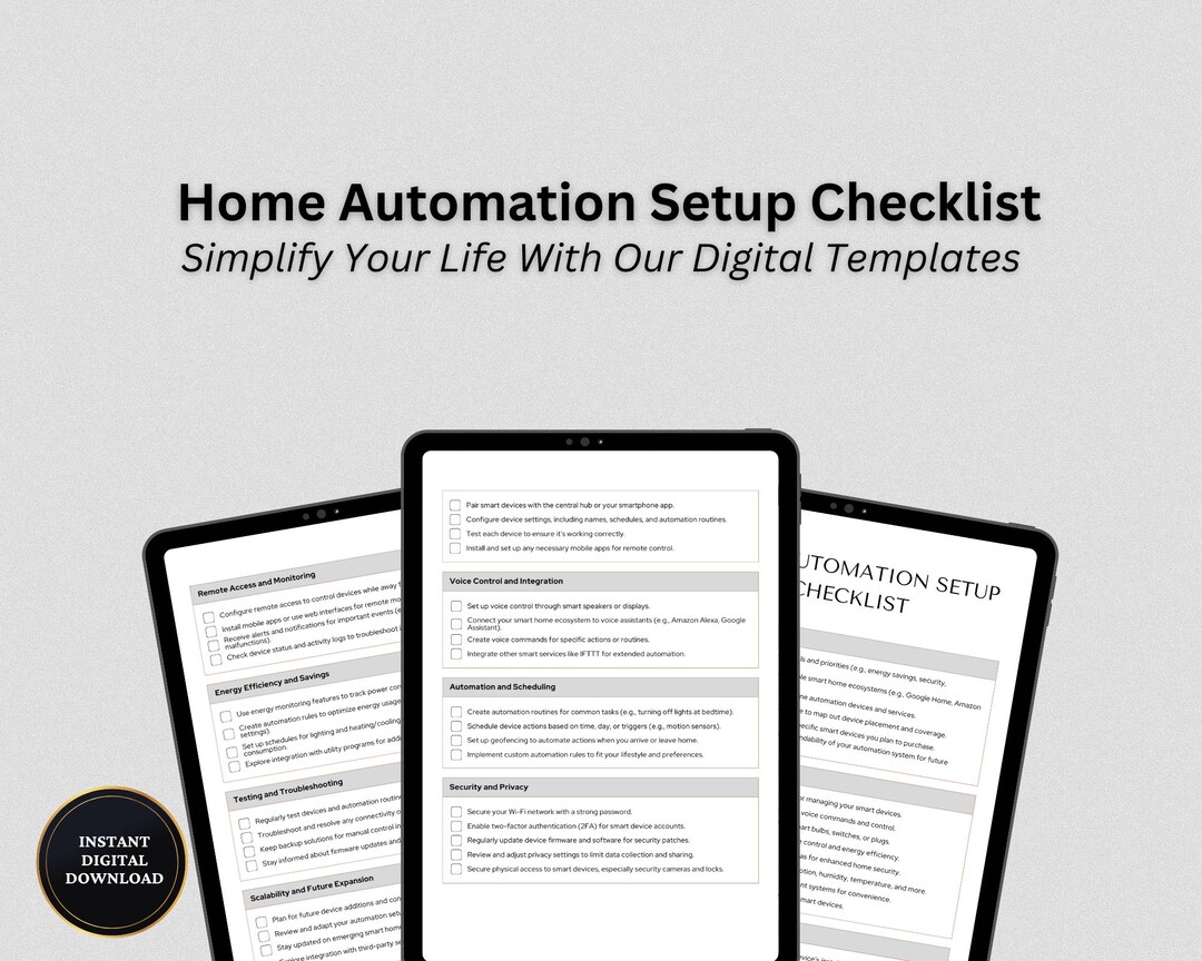 Home Automation Setup Checklist, Family House Security Checklist ...