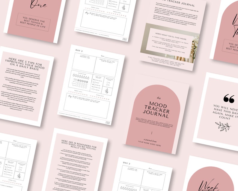 Mood Tracker Journal, Health and Wellness Journal, Mindfulness Journal ...