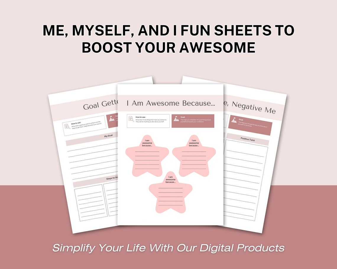 Kids Fun Sheet, Goal Getter Template, Editable Thought Challenging ...