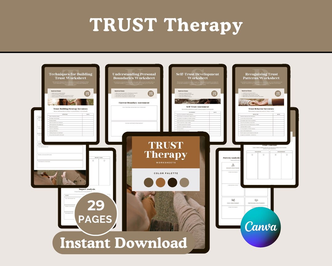 Building Trust Therapy Worksheets, Boundaries Setting Worksheet, Trauma ...