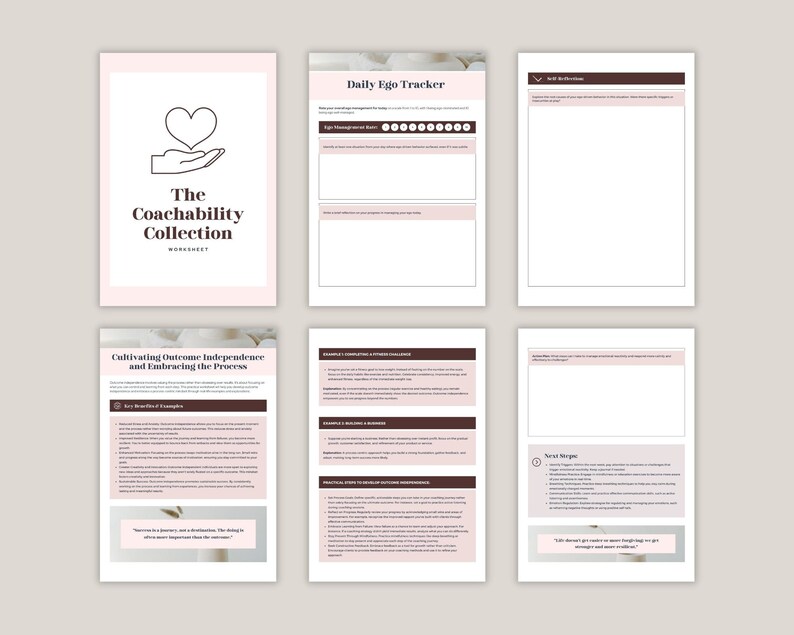Self Coaching Worksheet, Self Awareness Worksheet, Mindfulness Exercise ...
