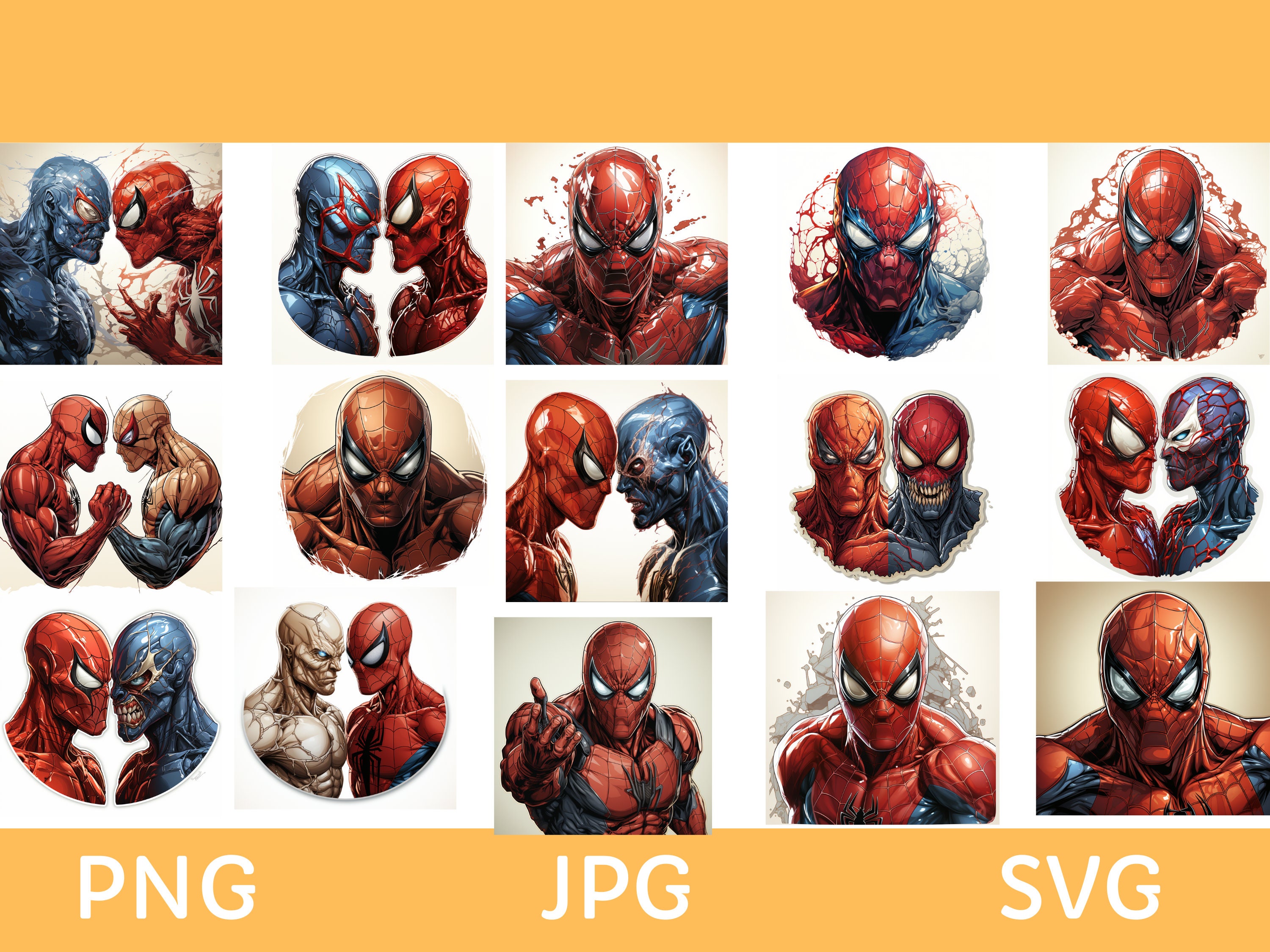 Spiderman Stickers, Superhero Stickers Bundle, 1000 Digital Stickers ...