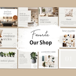 Interior Design Carousel Post, Social Media Content Bundle, Home ...