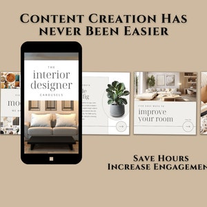 Interior Design Carousel Post, Social Media Content Bundle, Home ...