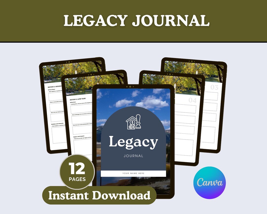 Legacy Reflection Journal: Printable Digital Prompts for Writing ...
