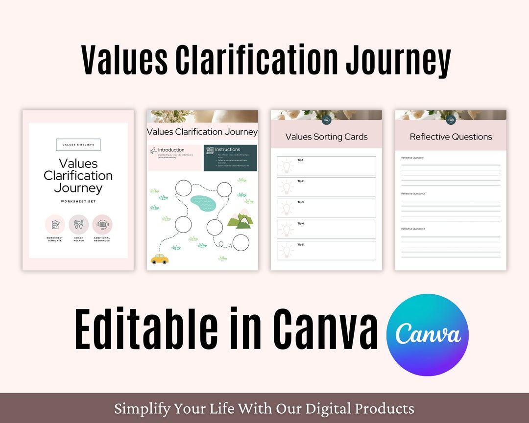 Values Worksheet, Clarification Journey Coaching Templates, Self ...