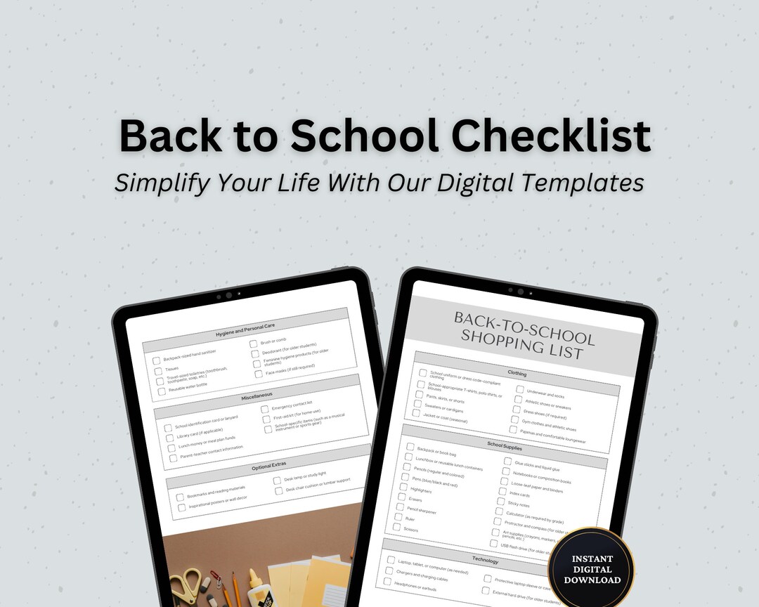 Comprehensive Digital Student Planner: Checklists, Routines & Shopping ...