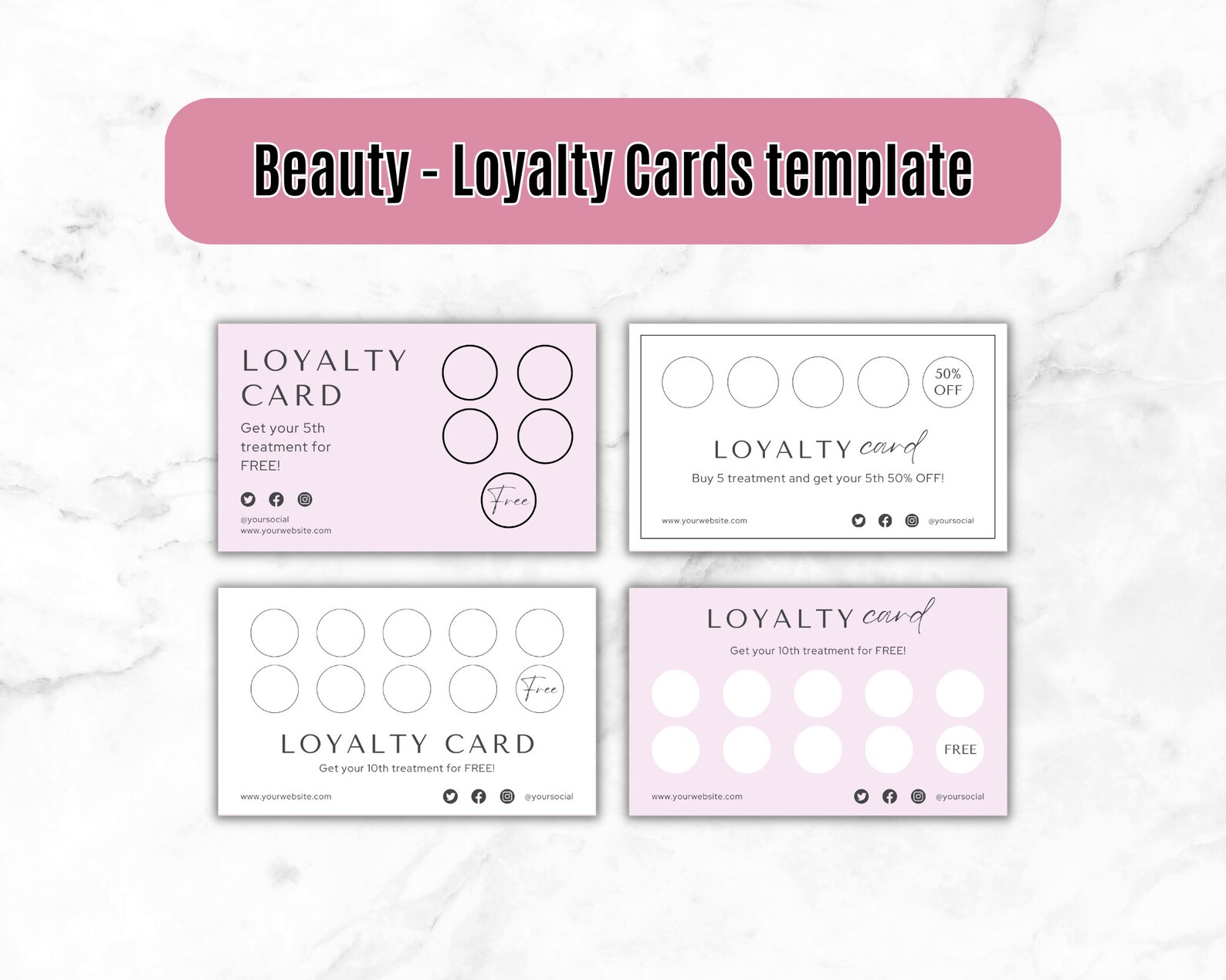 Loyalty Card, Beauty Loyalty Card Template, Loyalty Business Card ...