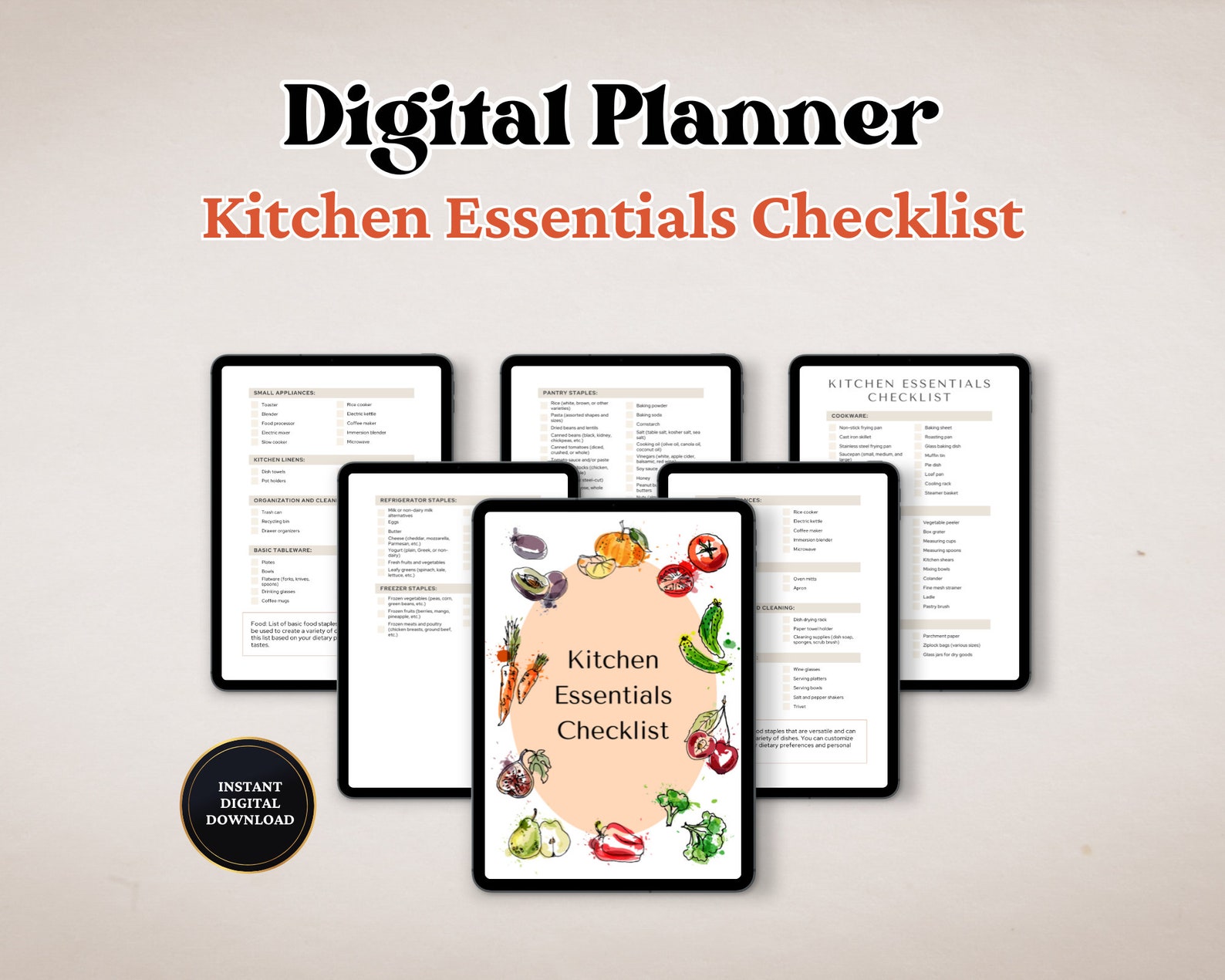 Editable Kitchen Inventory Checklist Canva Template for Pantry ...
