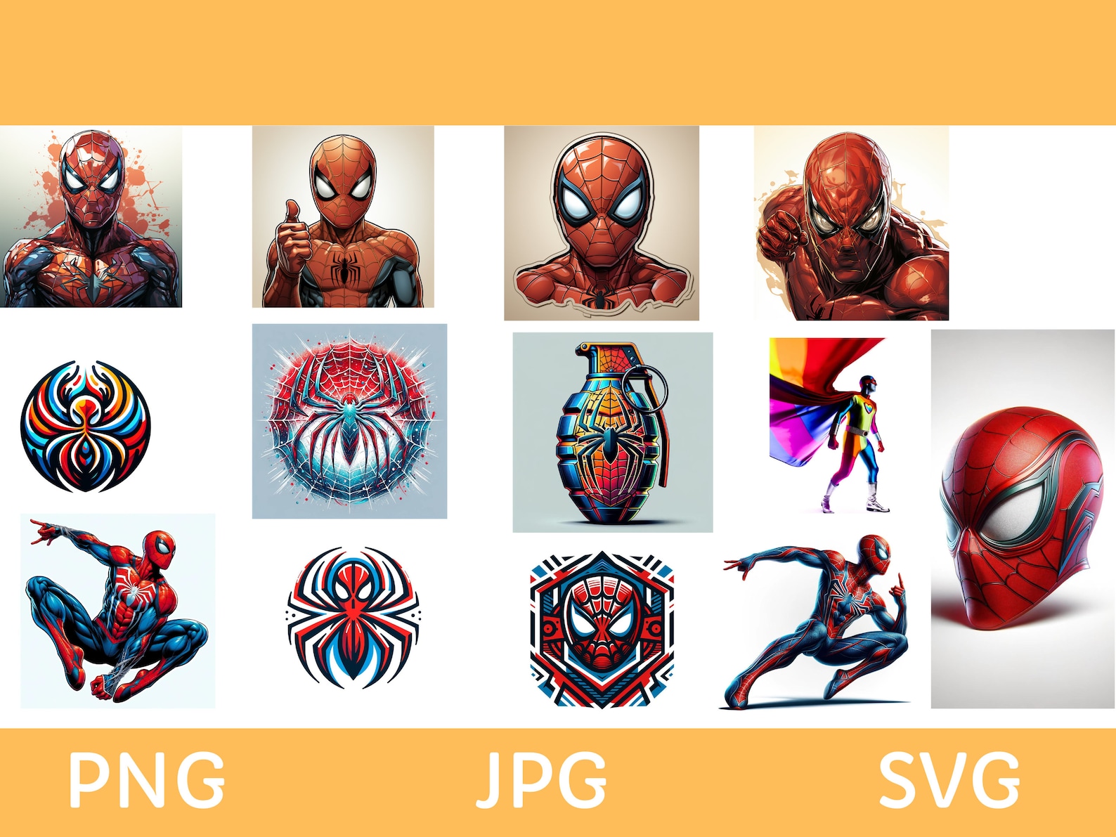 Spiderman Stickers, Superhero Stickers Bundle, 1000 Digital Stickers ...