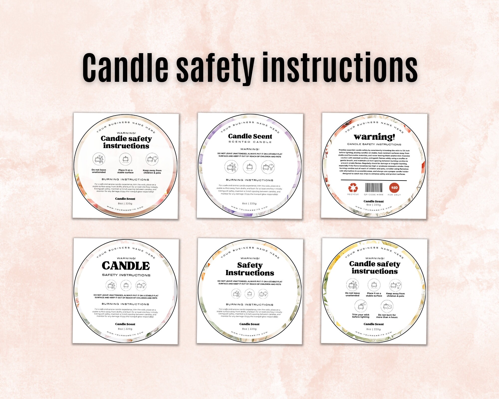 Candle Safety Guide Digital Template Canva Editable Download - Etsy
