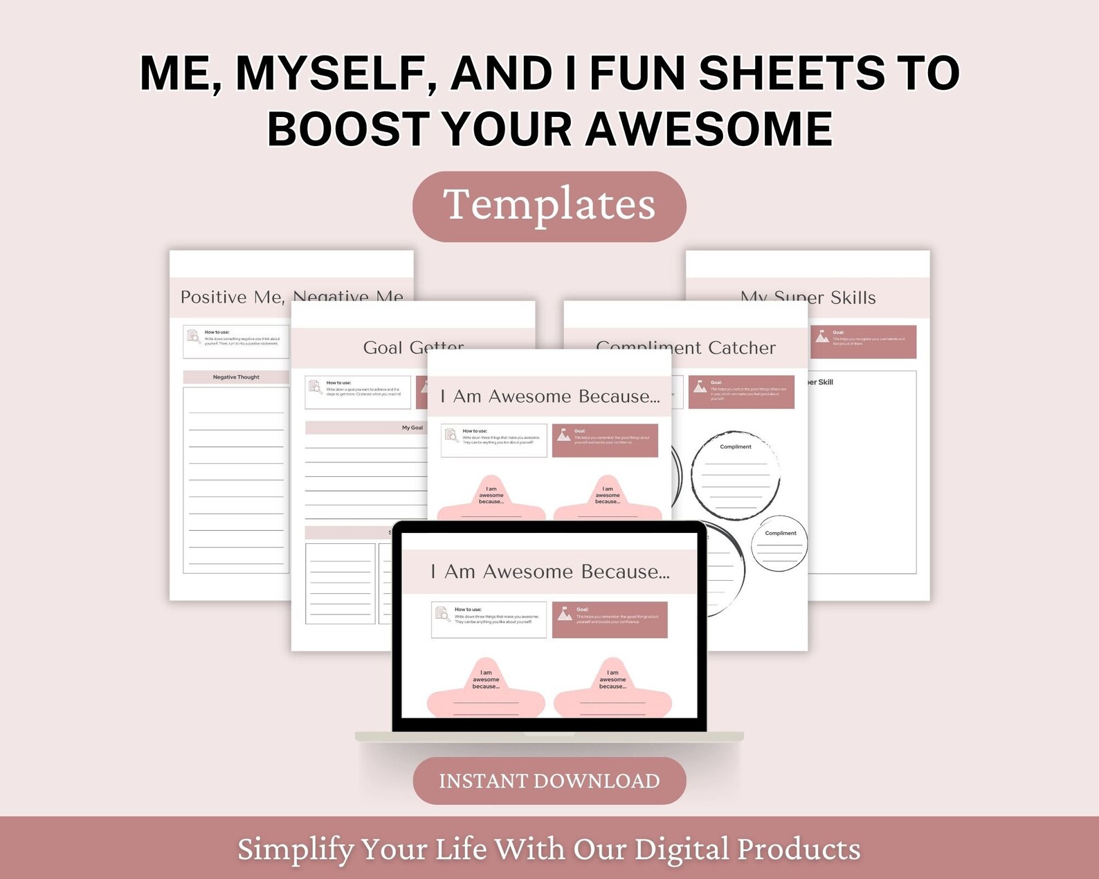 Kids Fun Sheet, Goal Getter Template, Editable Thought Challenging ...