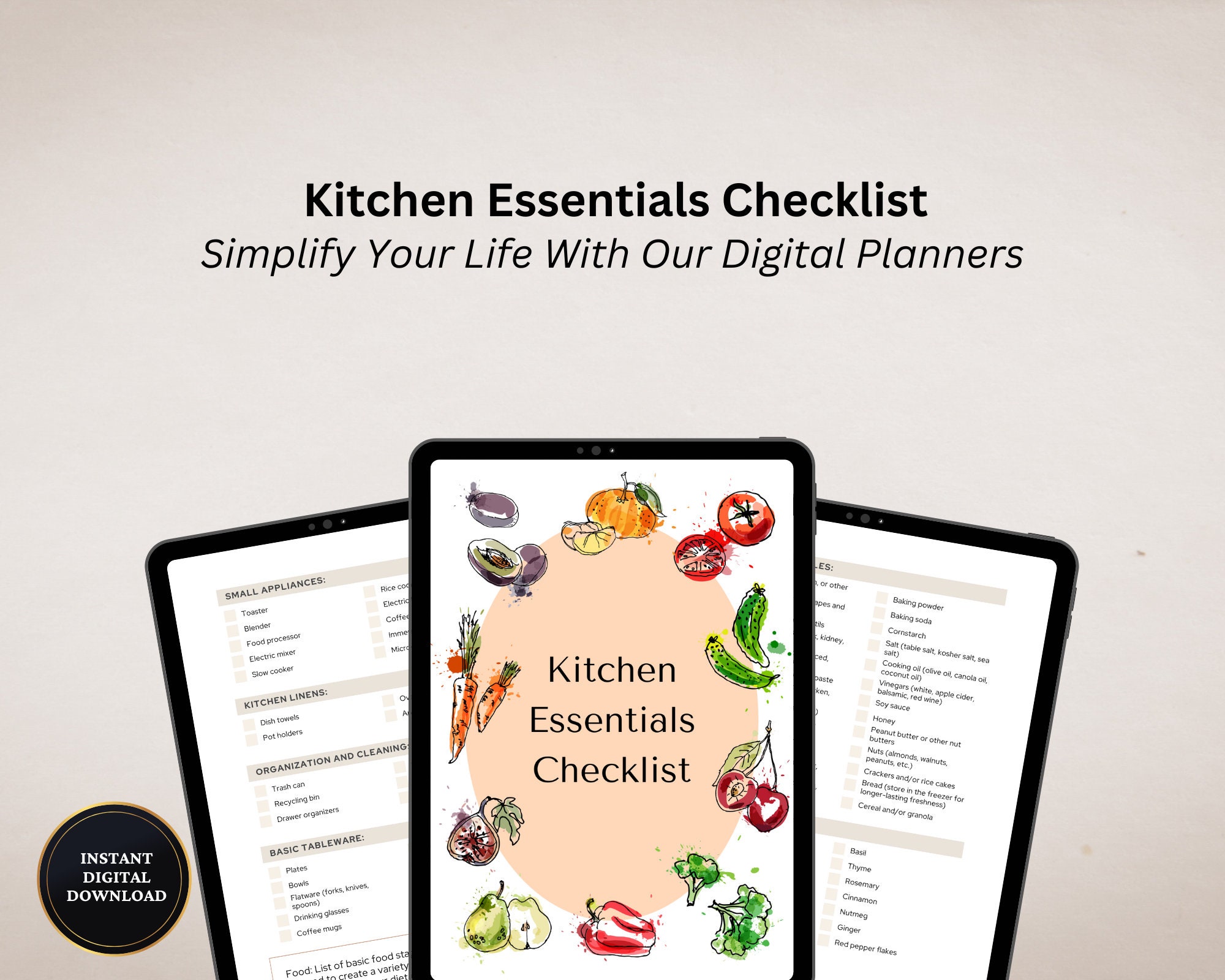 Editable Kitchen Inventory Checklist Canva Template for Pantry ...