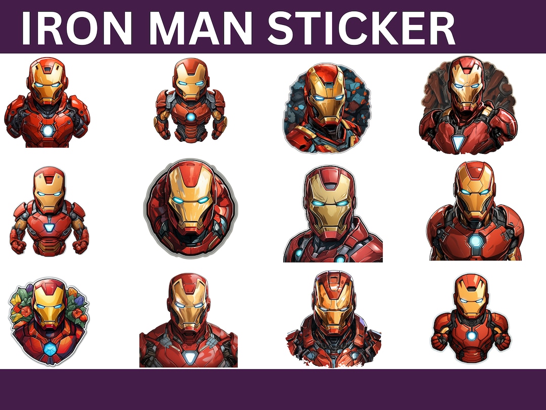 Iron Man Sticker, Super Hero Stickers, Movie Sticker Bundle, Cute ...