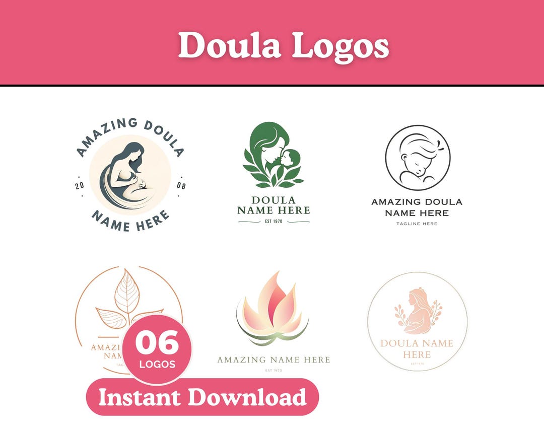 Elegant Doula and Midwife Logos: Custom Designs for Maternity, Newborn ...