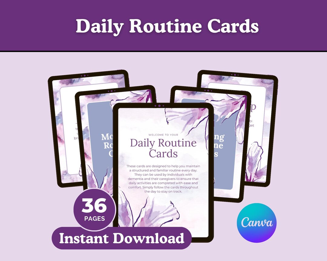 Dementia Care Daily Routine Cards: Morning & Evening Schedule Templates ...