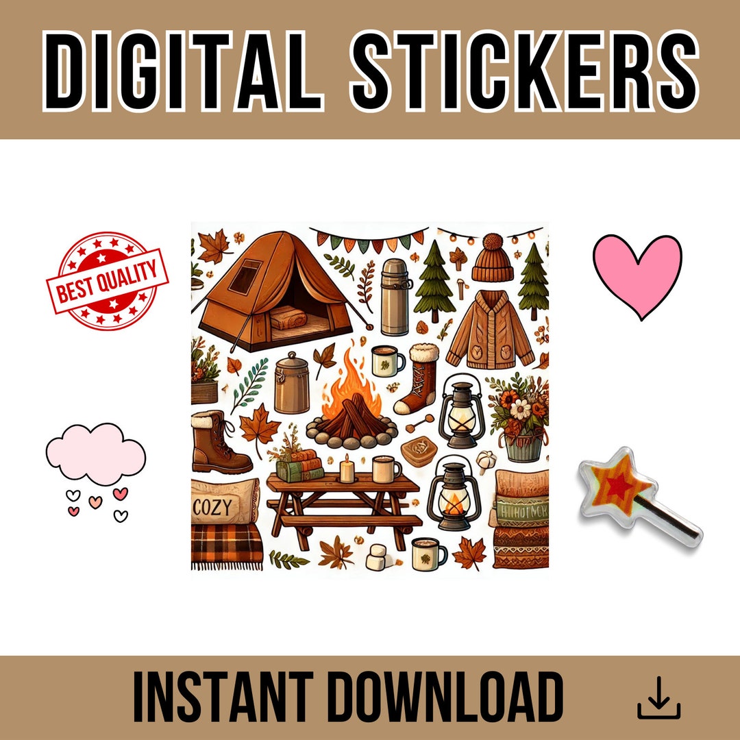 Adventure Camping Stickers, Cute Travel Stickers, Aesthetic Camper ...
