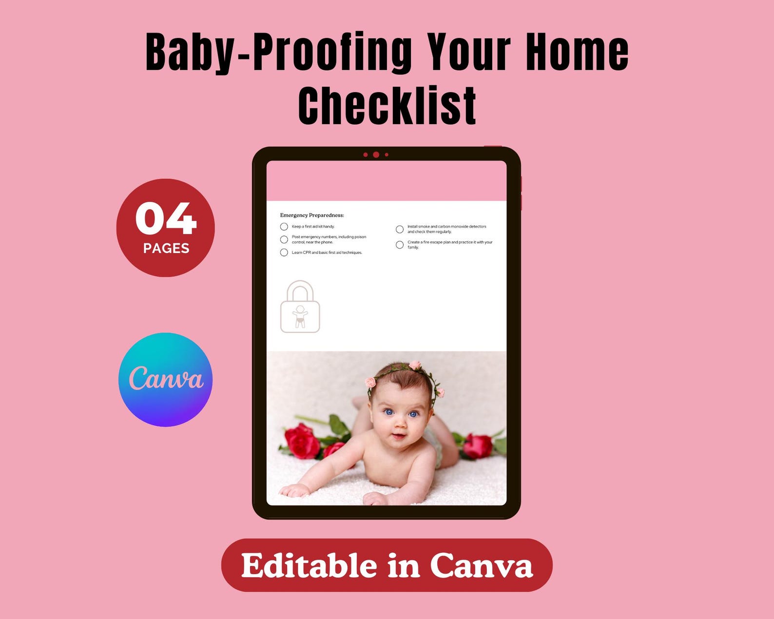 Baby Safety Checklist, Home Organization Checklist Template, Daycare ...