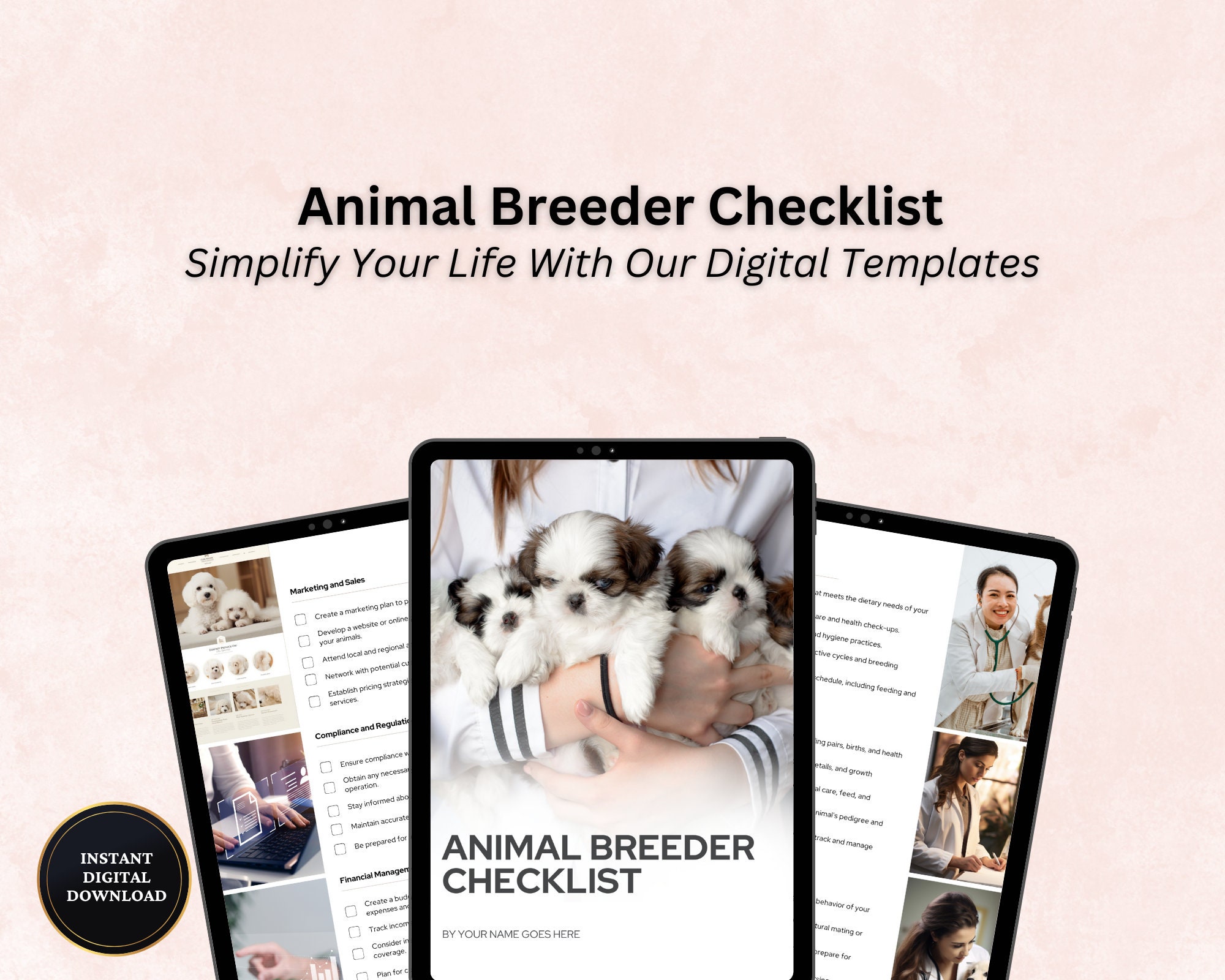 Pet Care Digital Checklist, Puppy Checklist Template, Editable Canva ...