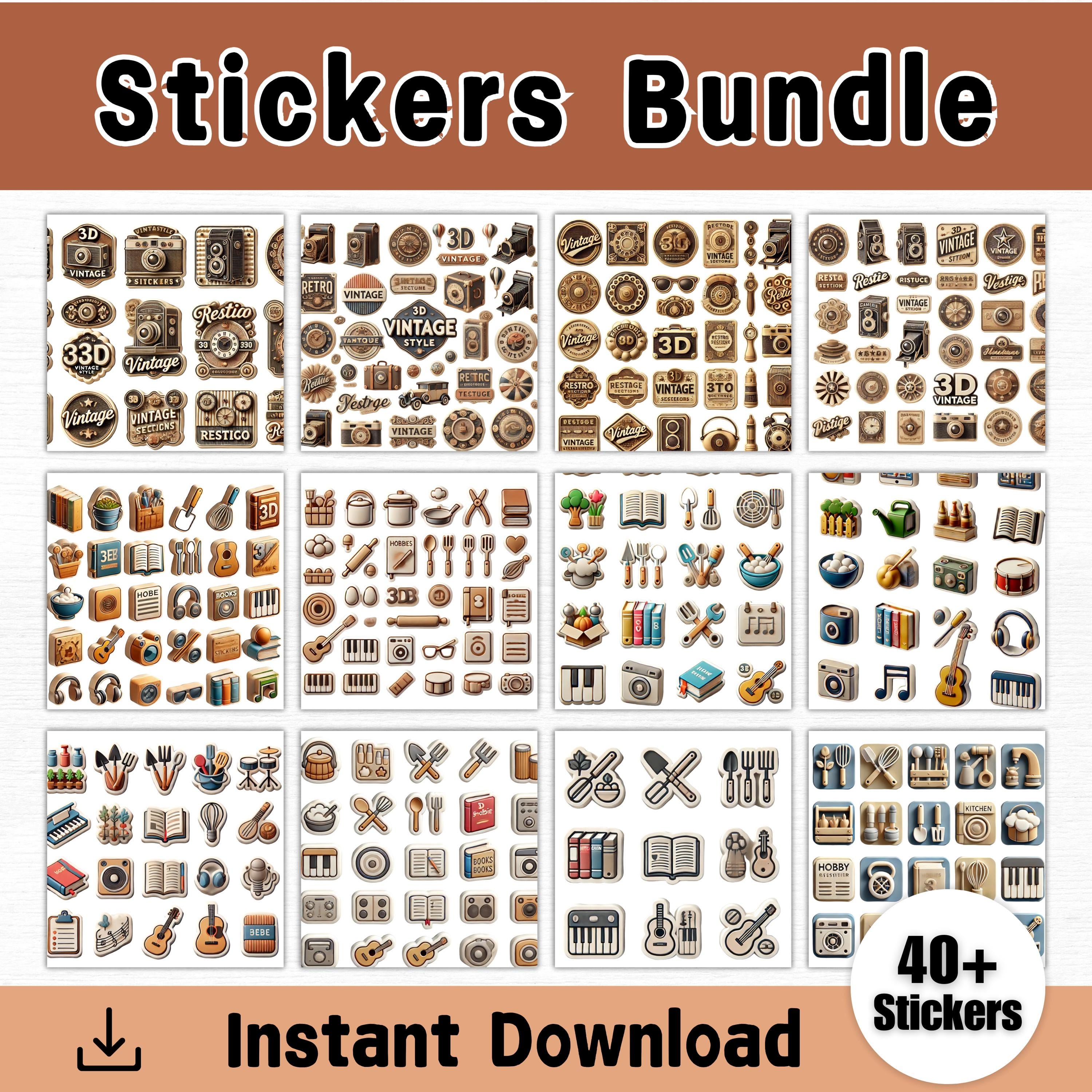 3d Stickers, Retro Photoroom Sticker Pack, Digital Stickers, 90s ...