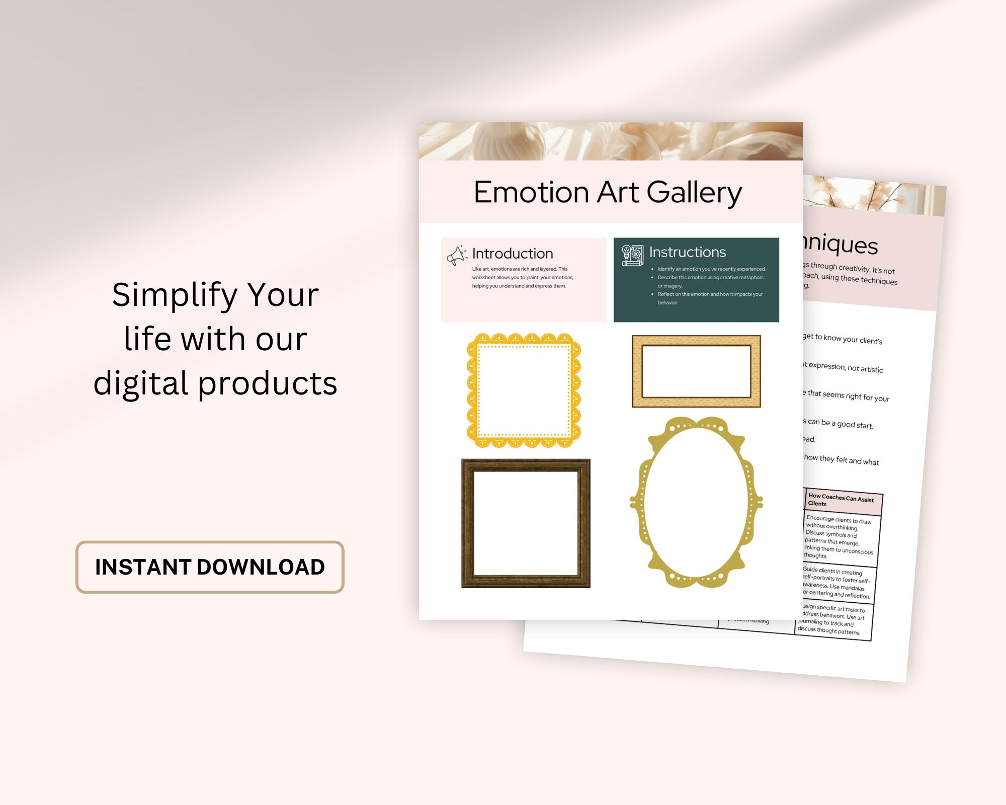 Emotion Chart Therapy Worksheet, Self Reflection Canva Template ...