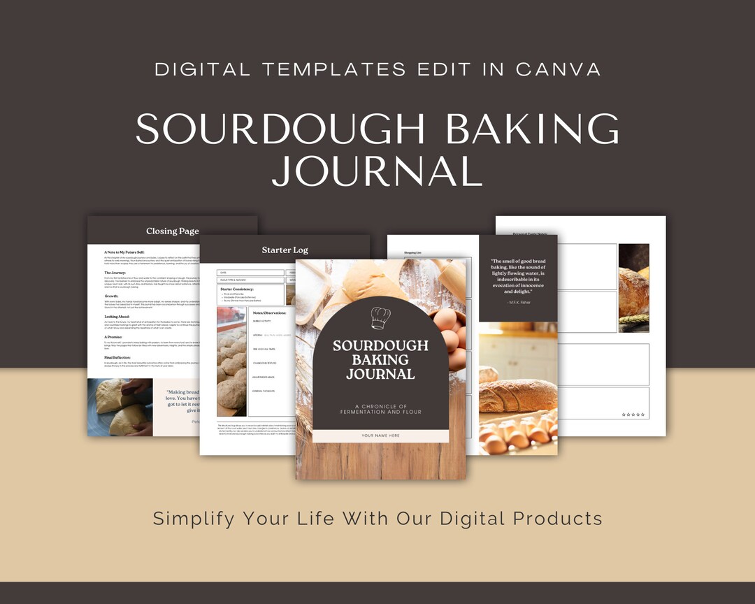 Recipe Journal, Sourdough Baking Journal, Bread Food Journal, Workout ...