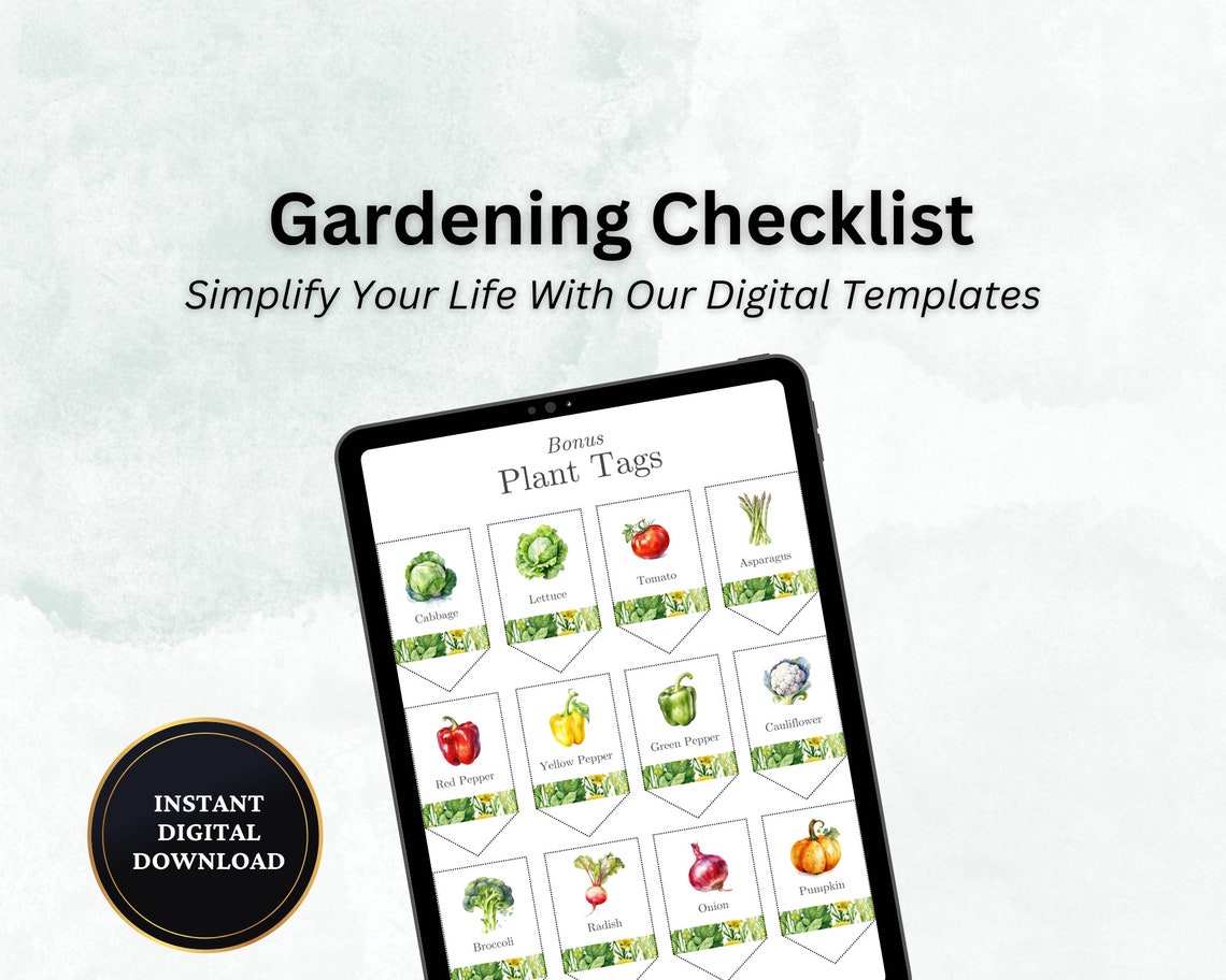 Gardening Planner Checklist, Gardening Checklist Template, Canva ...