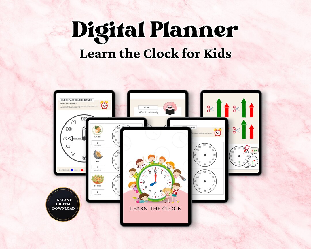 Digital Educational Clock Activity for Preschoolers Editable Template ...