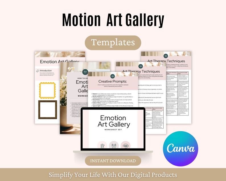 Emotion Chart Therapy Worksheet, Self Reflection Canva Template ...
