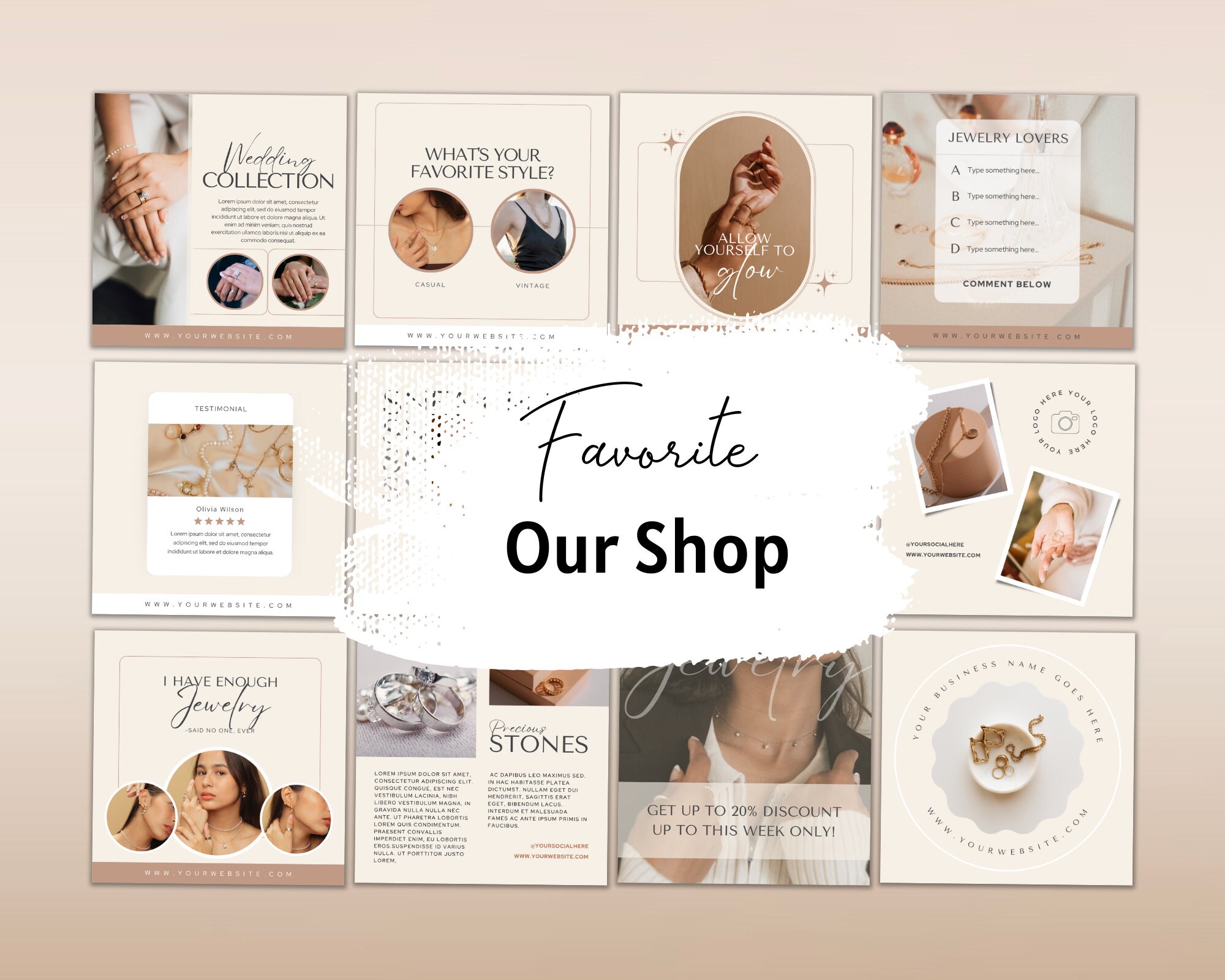 Jewelry Collection Template, Instagram Post Templates, Social Media ...