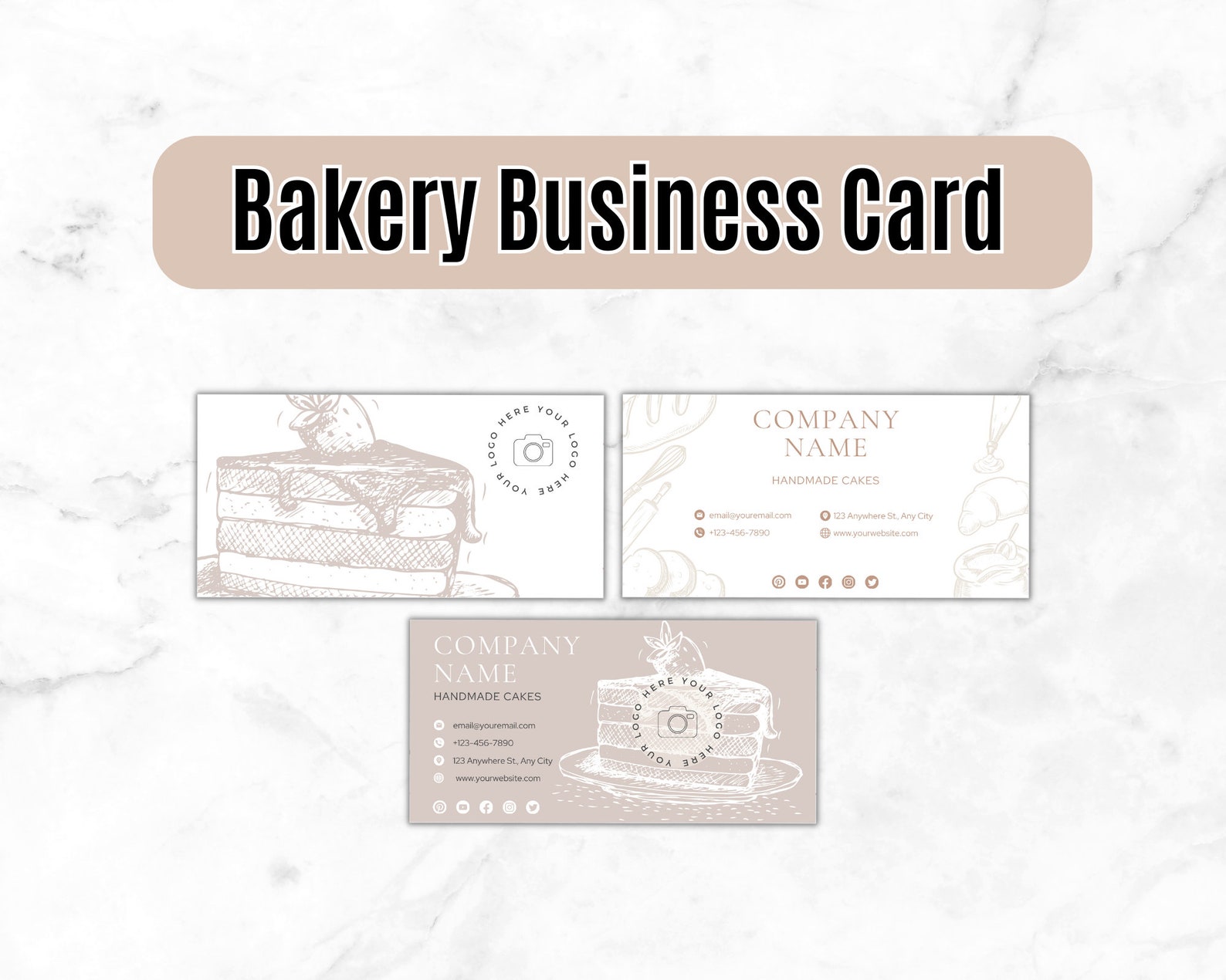 Custom Bakery Branding Card With Digital Positive Message - Etsy