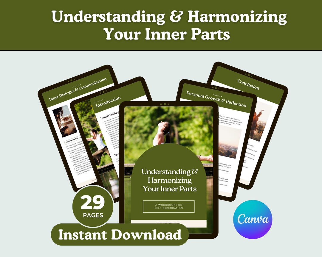 Inner Parts Workbook Canva Template, Healing Workbook, Self Reflection ...