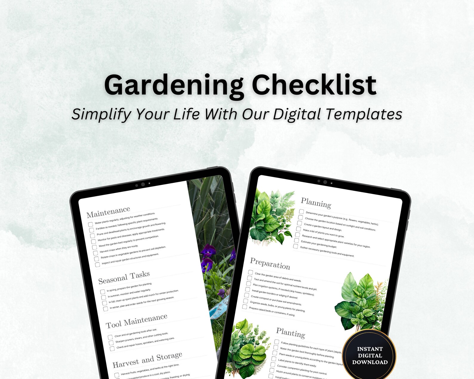 Gardening Planner Checklist, Gardening Checklist Template, Canva ...