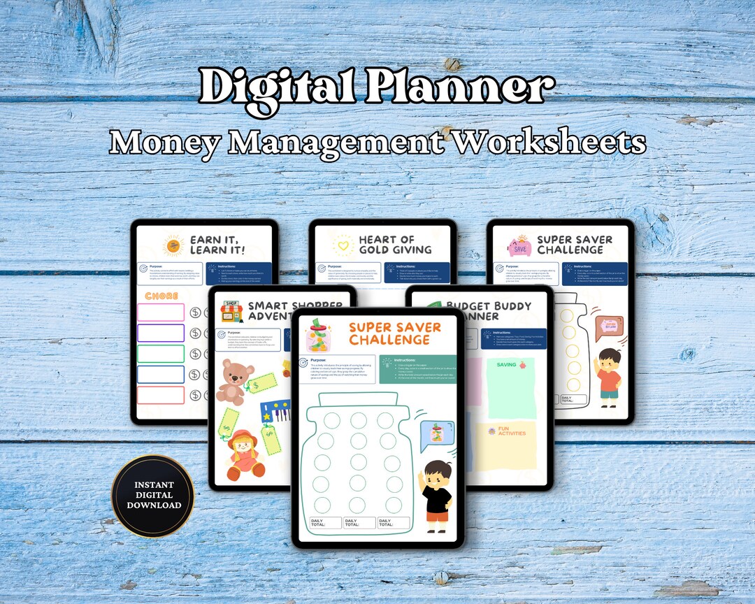 Budget Worksheet for Kids, Digital Budget Template, Money Saving ...