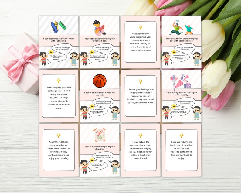 Conversation Cards for Kids, Conflict Resolution Skill Affirmation ...