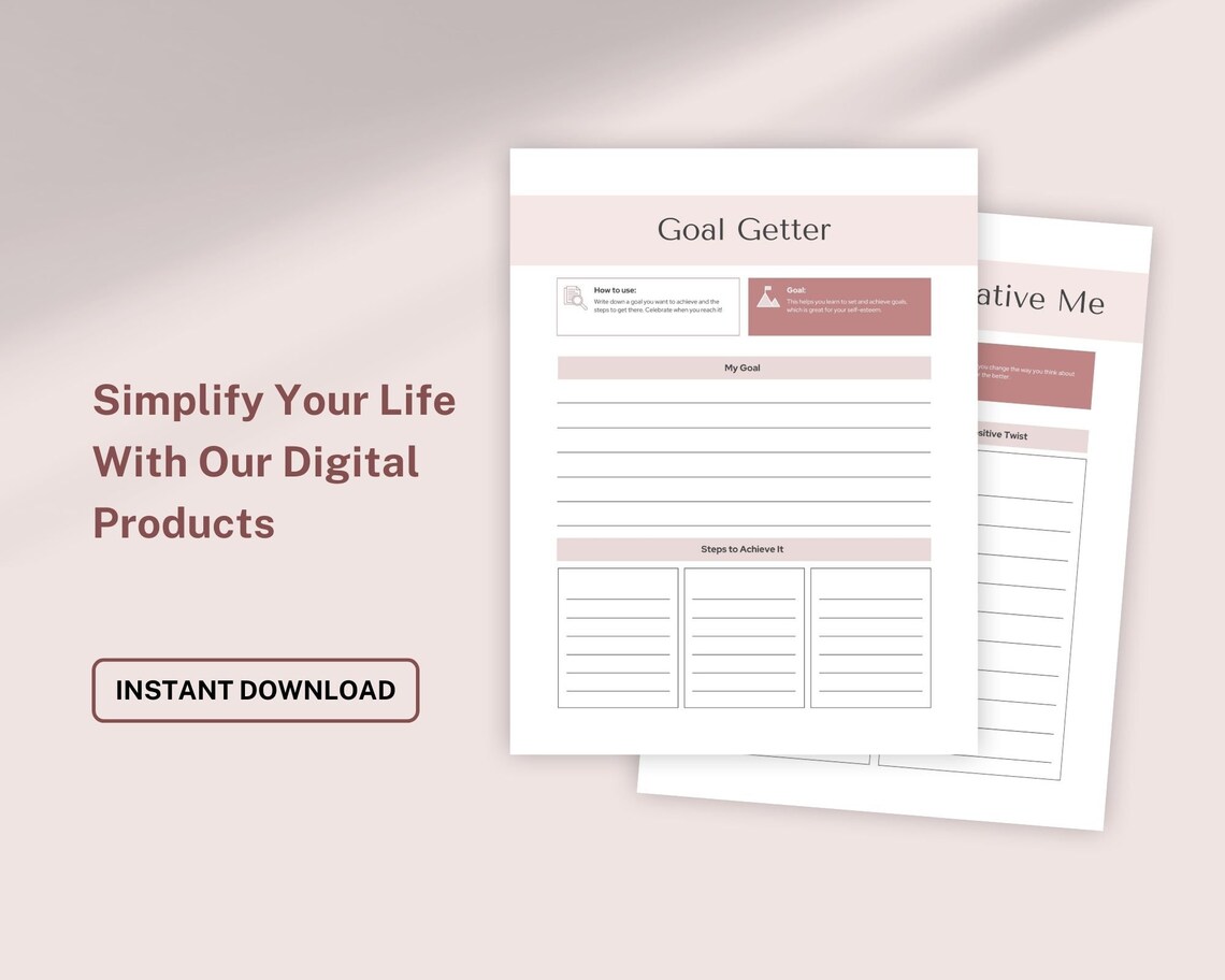 Kids Fun Sheet, Goal Getter Template, Editable Thought Challenging ...