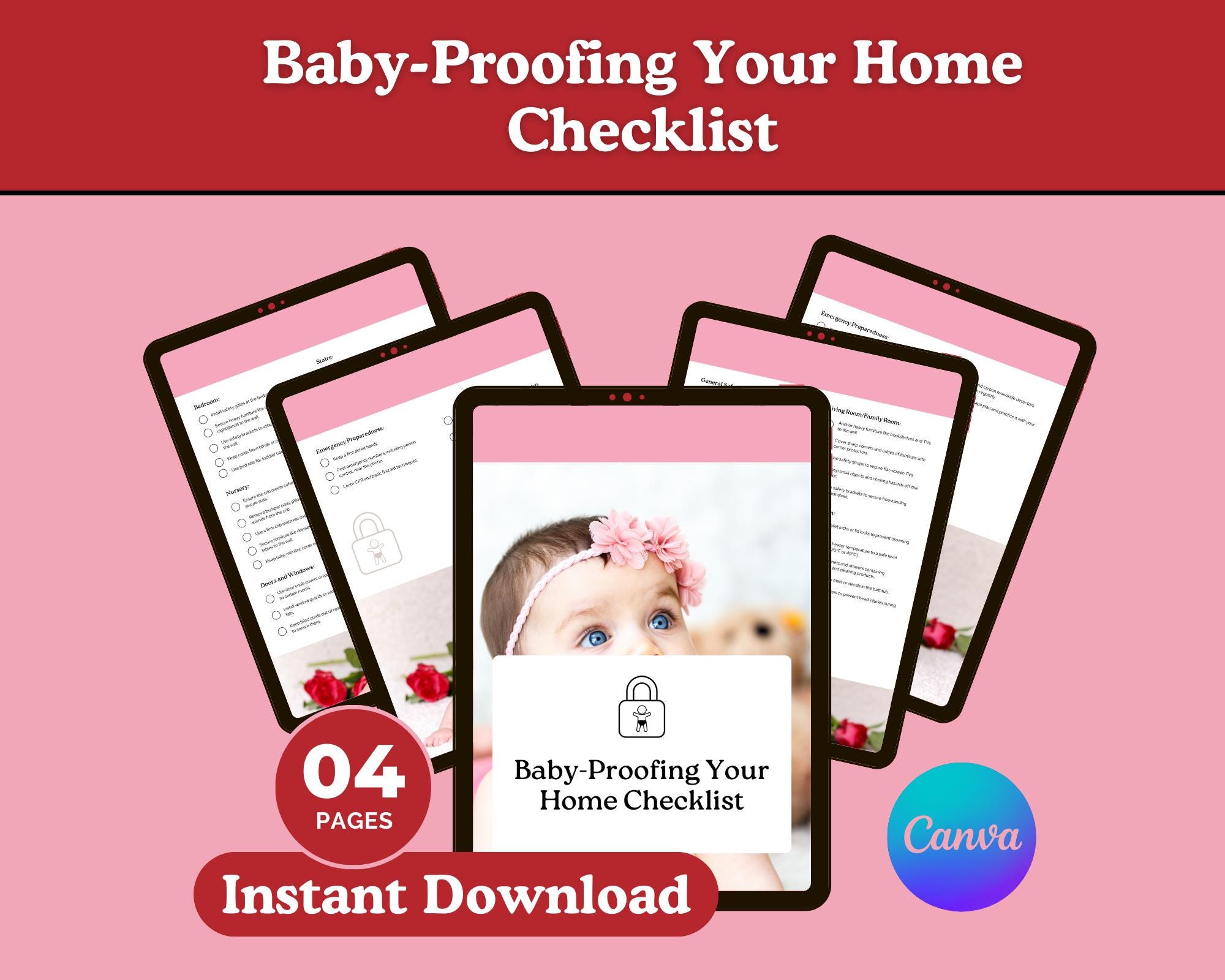 Baby Safety Checklist, Home Organization Checklist Template, Daycare ...