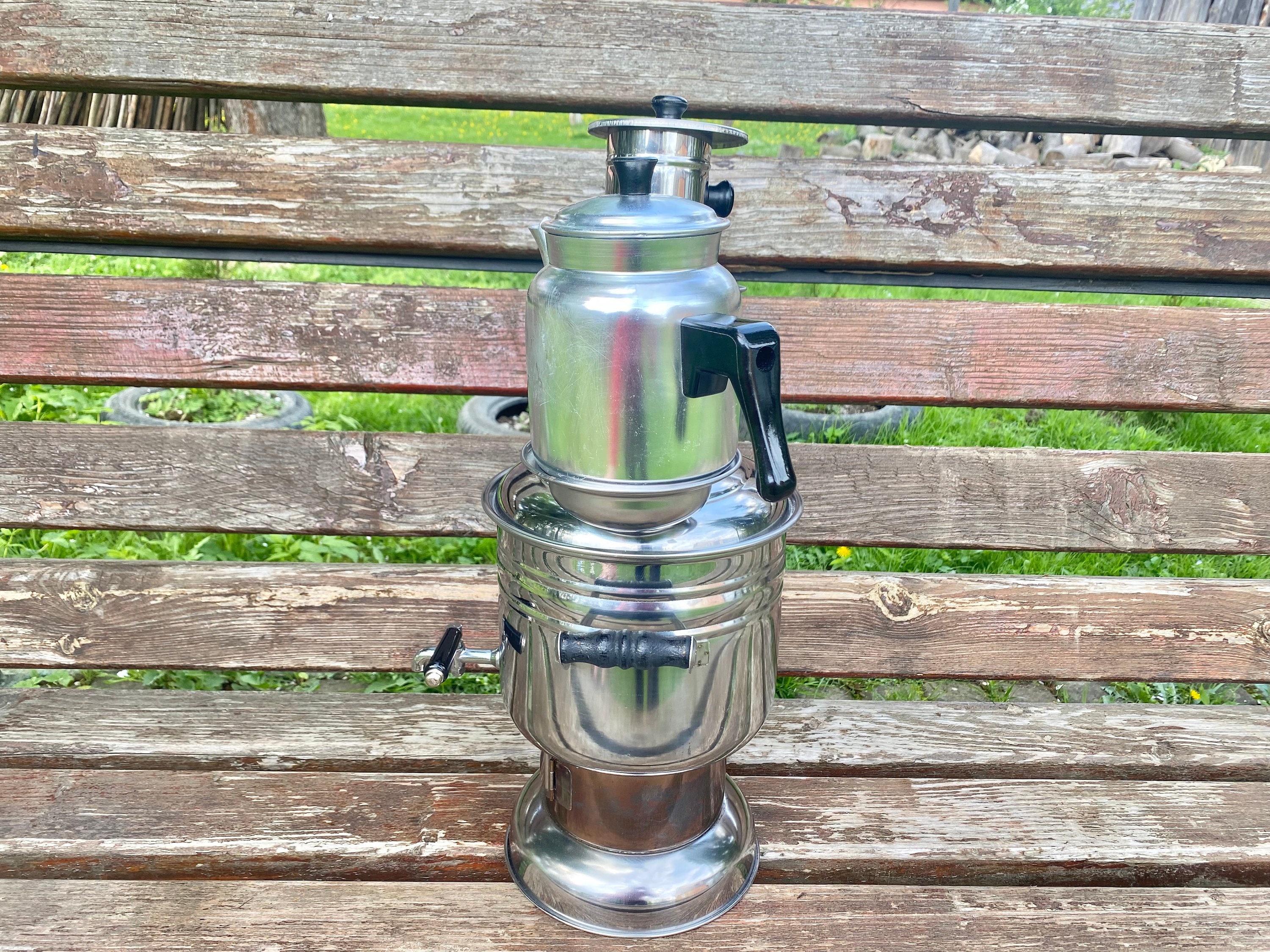 4 Liter Turkish Samovar, With a Tap, Wood-burning Samovar, Road Heating ...