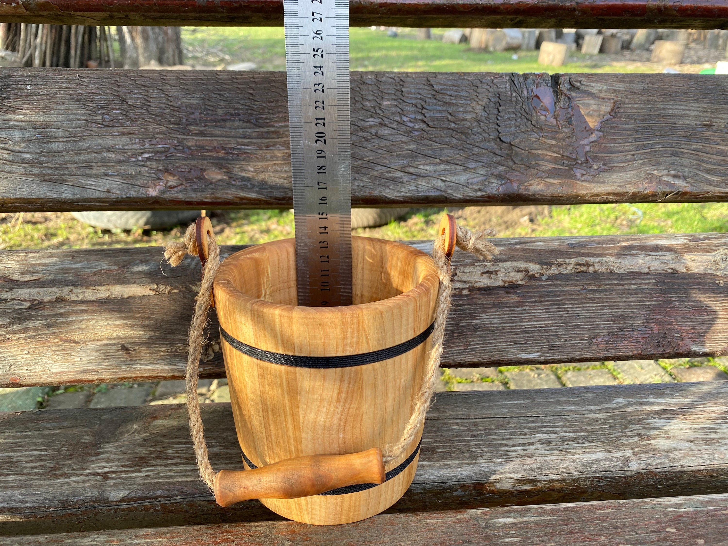 Wooden Bath Bucket Small Wooden Bucket 1 Liter 0.26 Gallon - Etsy