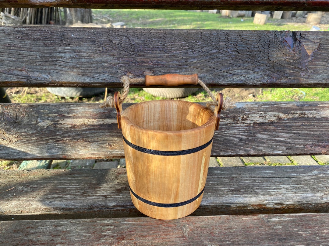 Wooden Bath Bucket Small Wooden Bucket 1 Liter 0.26 Gallon - Etsy