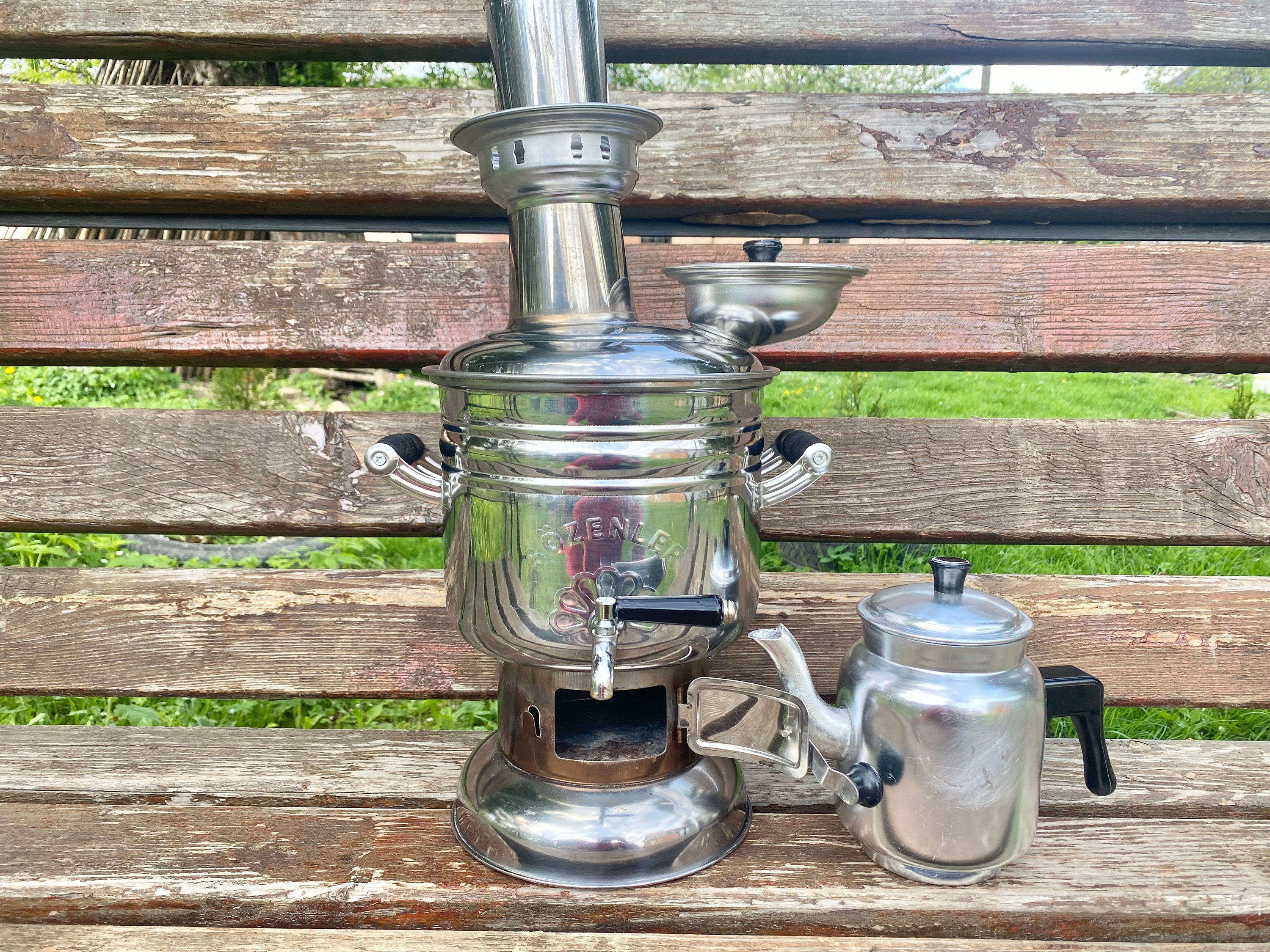 4 Liter Turkish Samovar, With a Tap, Wood-burning Samovar, Road Heating ...