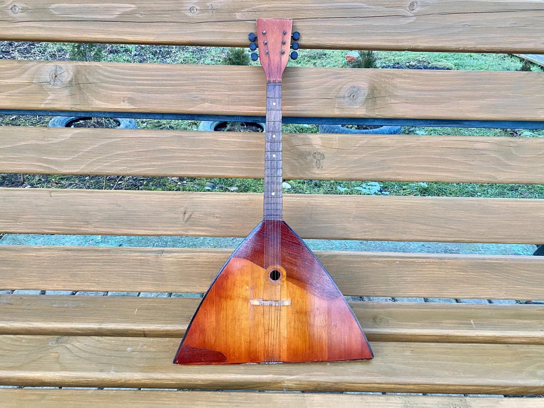 Vintage Old Balalaika, Made in the USSR, 6 Strings, Natural Wood ...