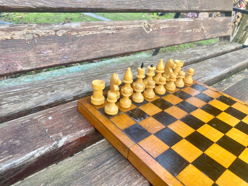 Small Rare Old Classics Soviet Chess Set 1970s, Chess Board 3030m, Old ...